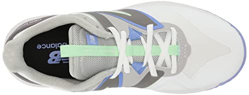 New Balance Women's 796 V3 Hard Court Tennis Shoe, Nb White/Castlerock/Vibrant Violet, 9 Wide US