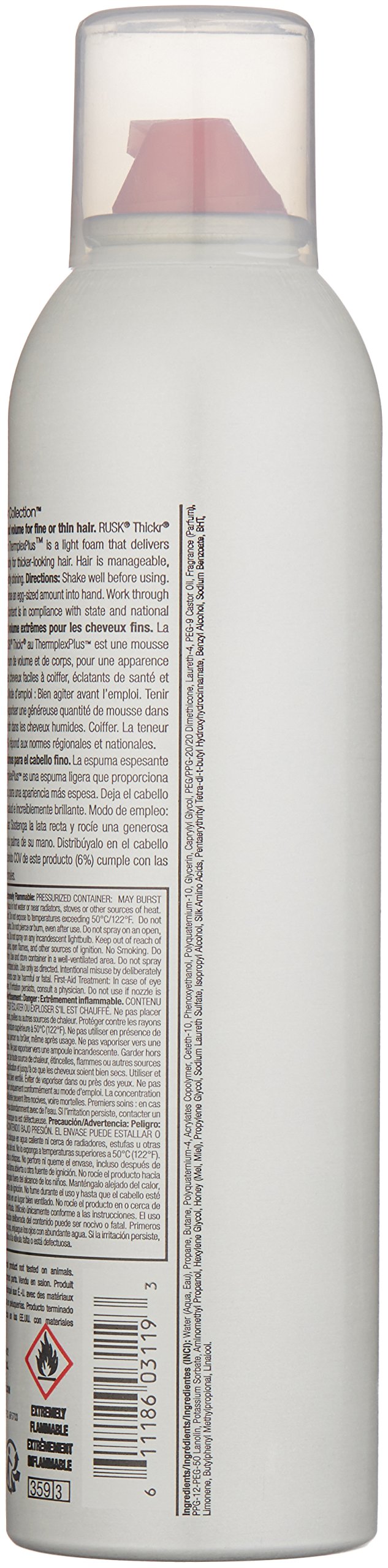 RUSK Designer Collection Thicker Thickening Mousse for Fine or Thin Hair, 8.8 Oz, Thickening Mousse that Provides Body, Texture, and Hold Without Buildup