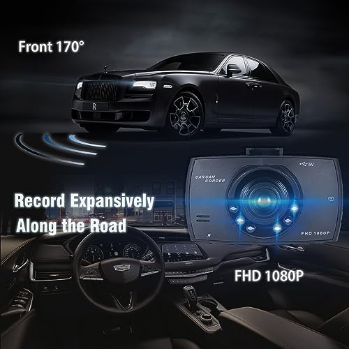 Dash Cam Front with Card Reader,X2 Dash Camera 1080P FHD 2.7 Inch Car Driving Recorder,170° Wide Angle,Car Dashcam with Parking Mode,Motion Detection,Loop Recording,Support TF 32GB Max