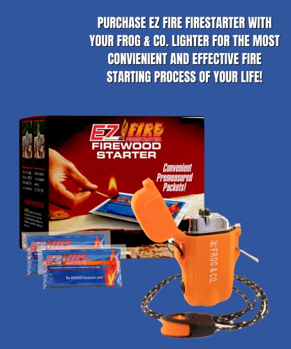 EZ FIRE FIRESTARTER and Survival Frog Tough Tesla Lighter 2.0 β Waterproof, Windproof, Flameless Top-Facing Dual Arc Plasma USB Rechargeable Electric w/Built-in Flashlight and Emergency Whistle.