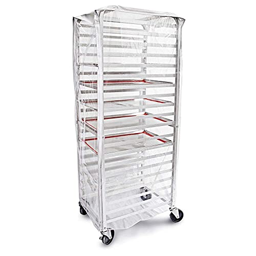 New Star Foodservice 530387 Commercial-Grade Sheet Pan/Bun Pan Rack Cover, Plastic, 20-Tier, 28" L x 23" W x 61" H, Clear