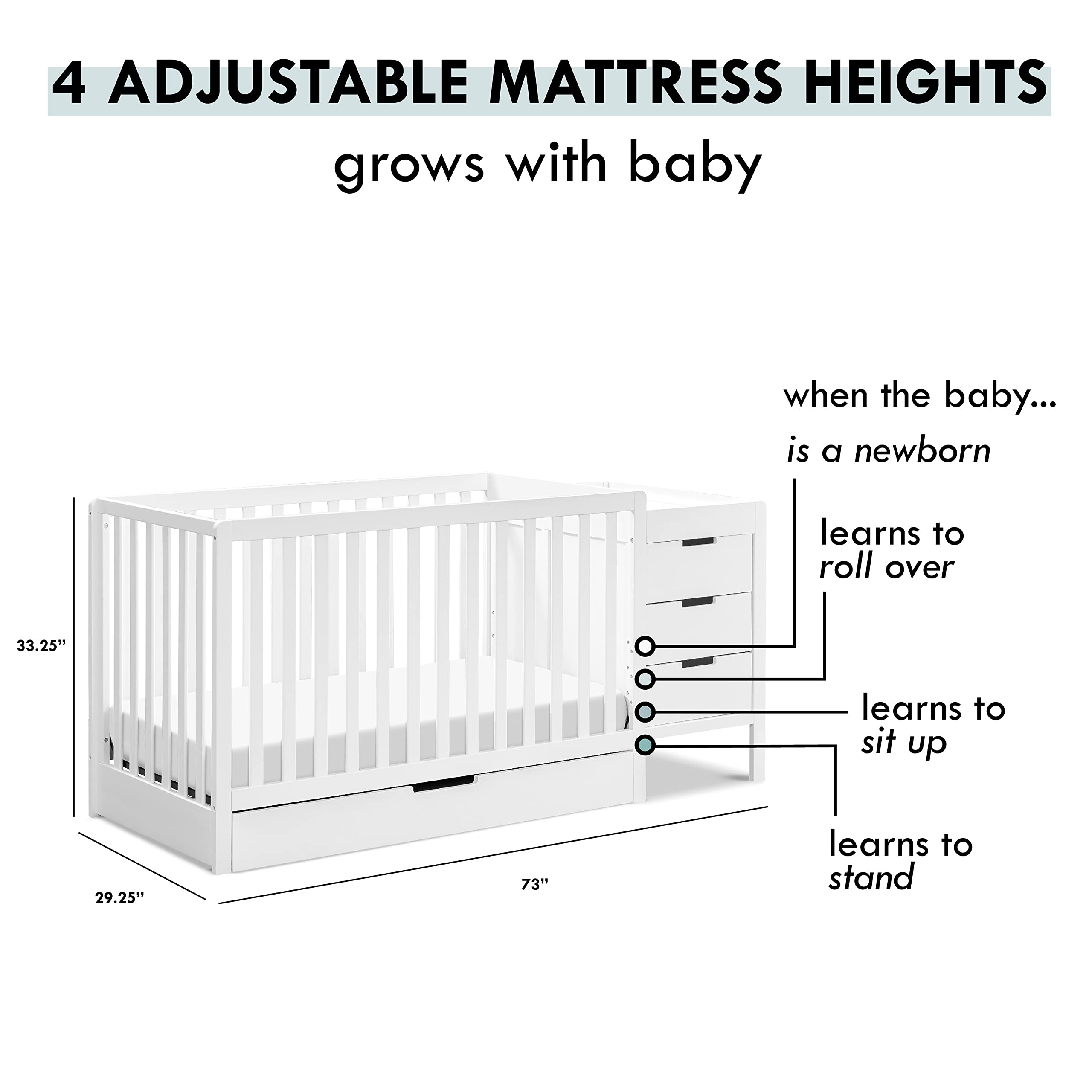 Carter's by DaVinci Colby 4-in-1 Convertible Crib & Changer Combo