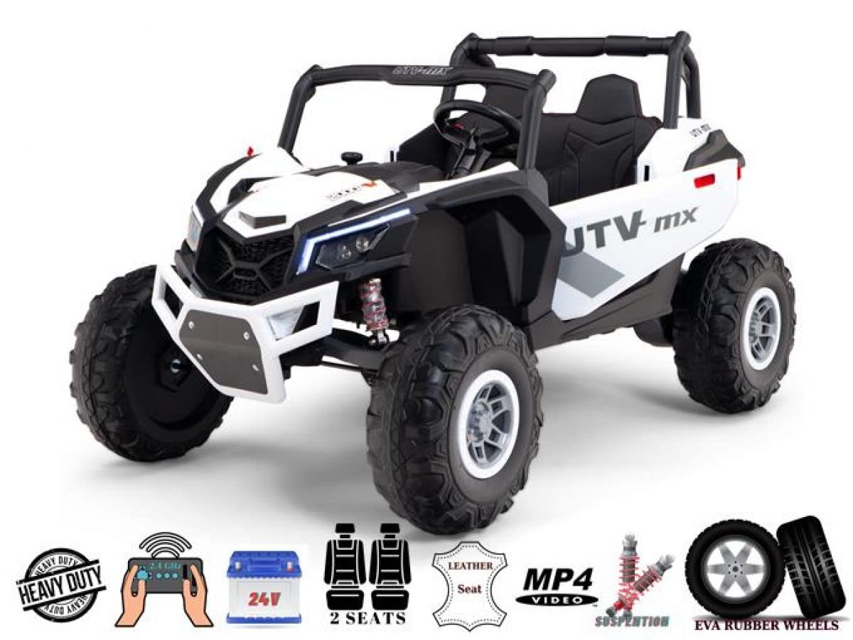 Next Generation 4X4 Upgraded Kids Ride ON CAR Power Wheel Quad Buggy UTV MX Side by Side RZR ATV 24V XL Rubber Tiers