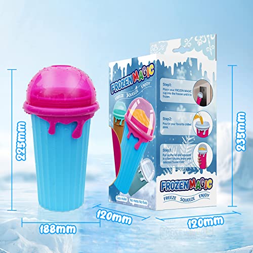 Ludou Slushy Maker Cup 500ml - Slush Cup Frozen Magic Smoothies Maker for Home Ice Cream Milk Shake with Straw Spoon