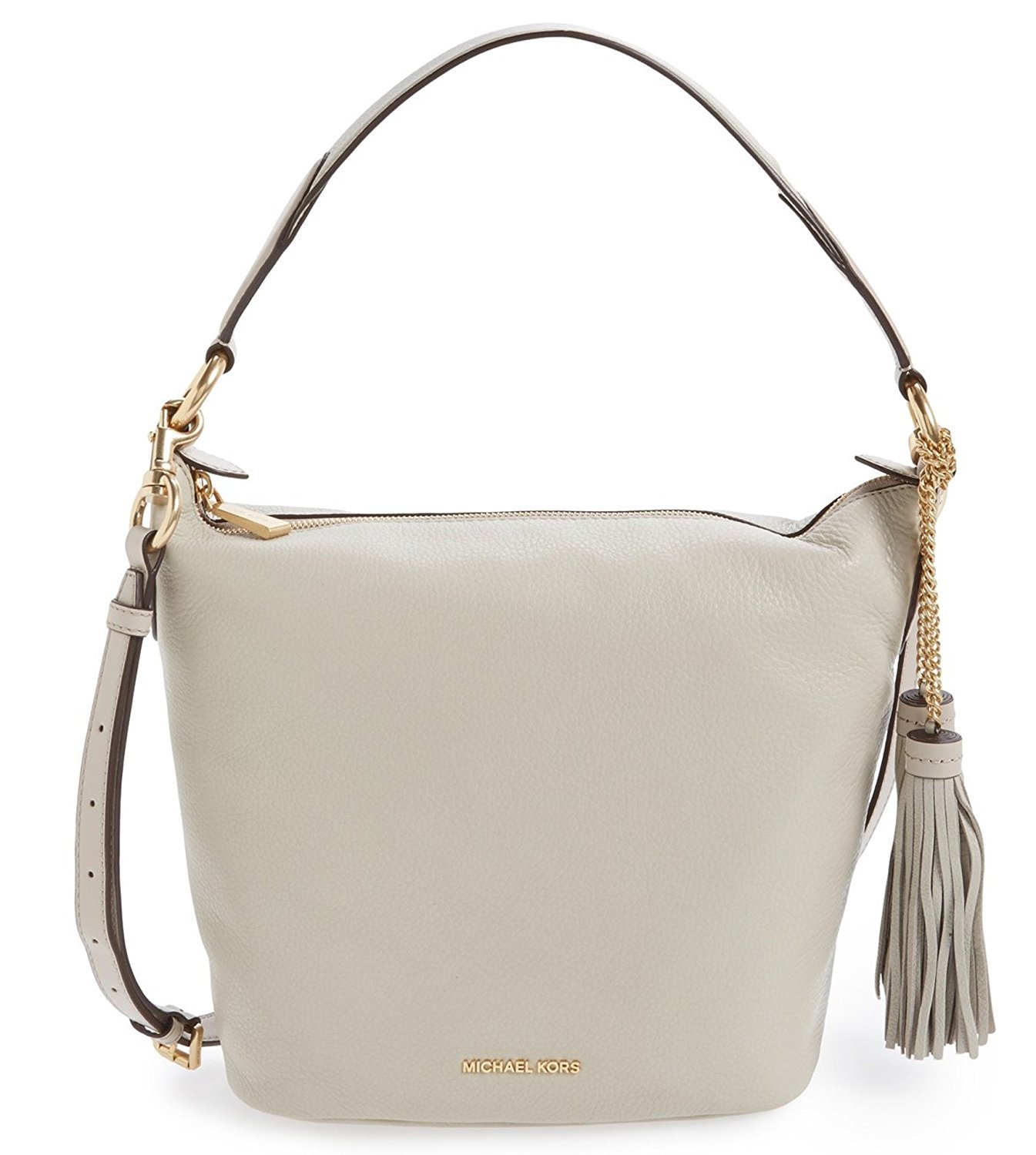 Michael Kors Womens Elana Lether Convertible Shoulder Bag (Cement)