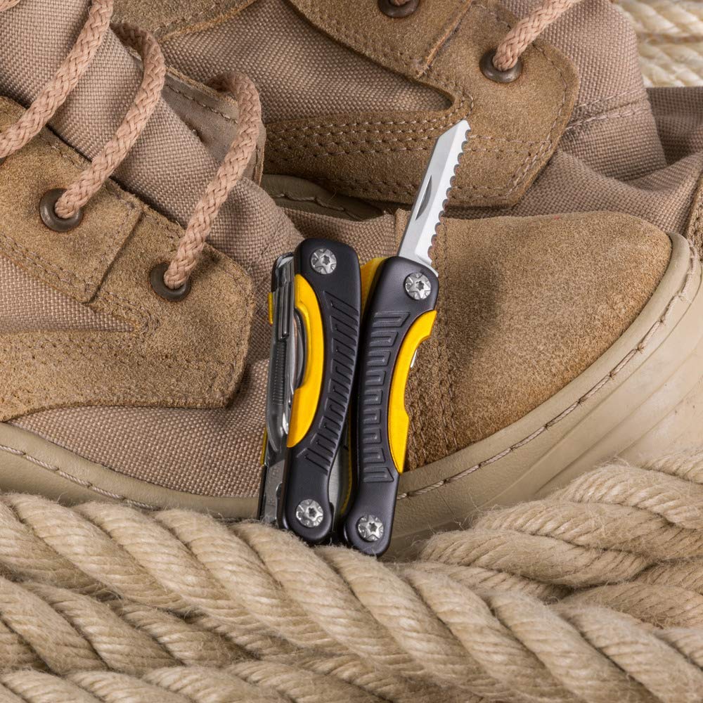 Bundle of 2 Items - Pocket Folding Knife - Military Style - Cool Tools -Mini Multitool Knife 12 in 1 - Small Pocket Multi Tool with Knife and Pliers - Best Small Utility Multi Purpose All in One
