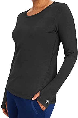 Healing Hands Comfortable Under Scrubs for Women Knits Women’s Medical Long Sleeve Scrub Tee 5051 Mackenzie Black XL