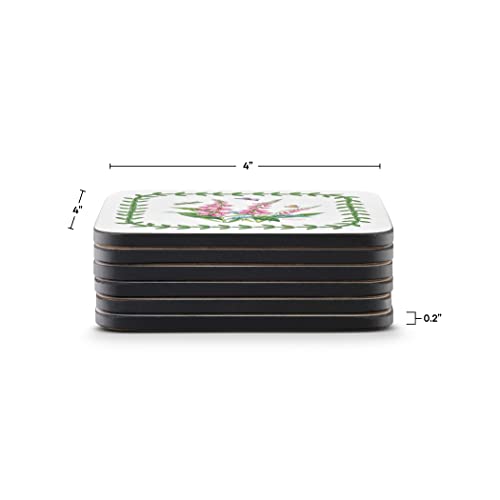 Pimpernel Botanic Garden Collection Coasters | Set of 6 | Cork Backed Board | Heat and Stain Resistant | Drinks Coaster for Tabletop Protection | Measures 4β x 4β
