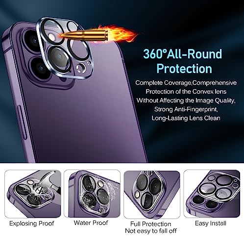 ivoler [4 Pack] Camera Lens Protector for iPhone 14 Pro Max /14 Pro Camera Screen Protector Tempered Glass[Case Friendly][New Version],Scratch-Resistant,Easy Installation,Clear+Black Circle