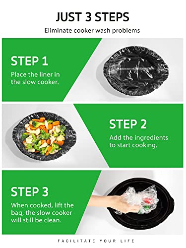 Syntus Slow Cooker Liners, Cooking Bags Large Size Crock Pot Liners Disposable Pot Liners Plastic Bags, Fit 3QT to 8QT for Slow Cooker Crockpot Cooking Trays, 13"x 21" 1 Pack (30 Liners)