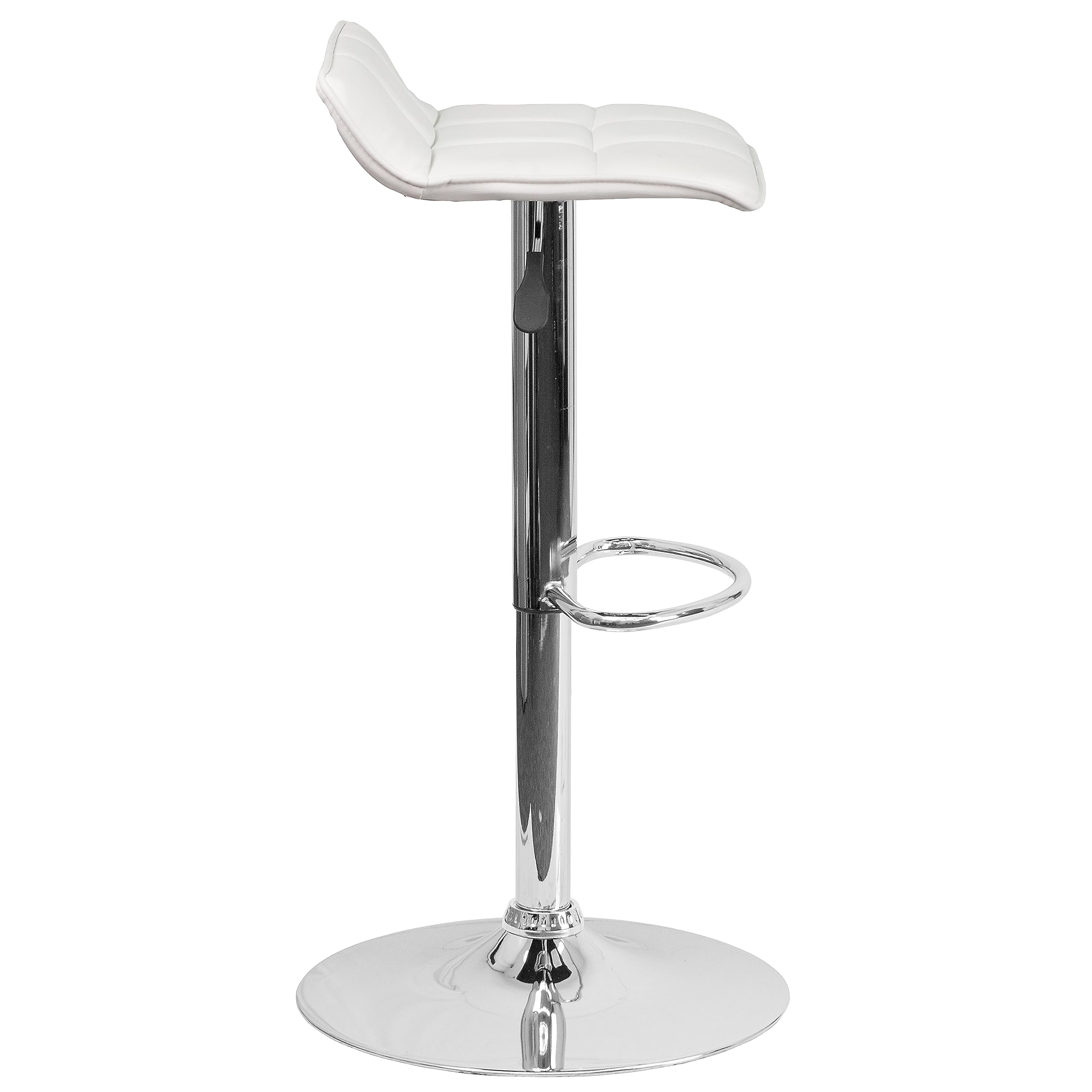 Flash Furniture Maurice 26'' High Cherry Wood Counter Height Stool with Arms, Carved Back and Black LeatherSoft Swivel Seat