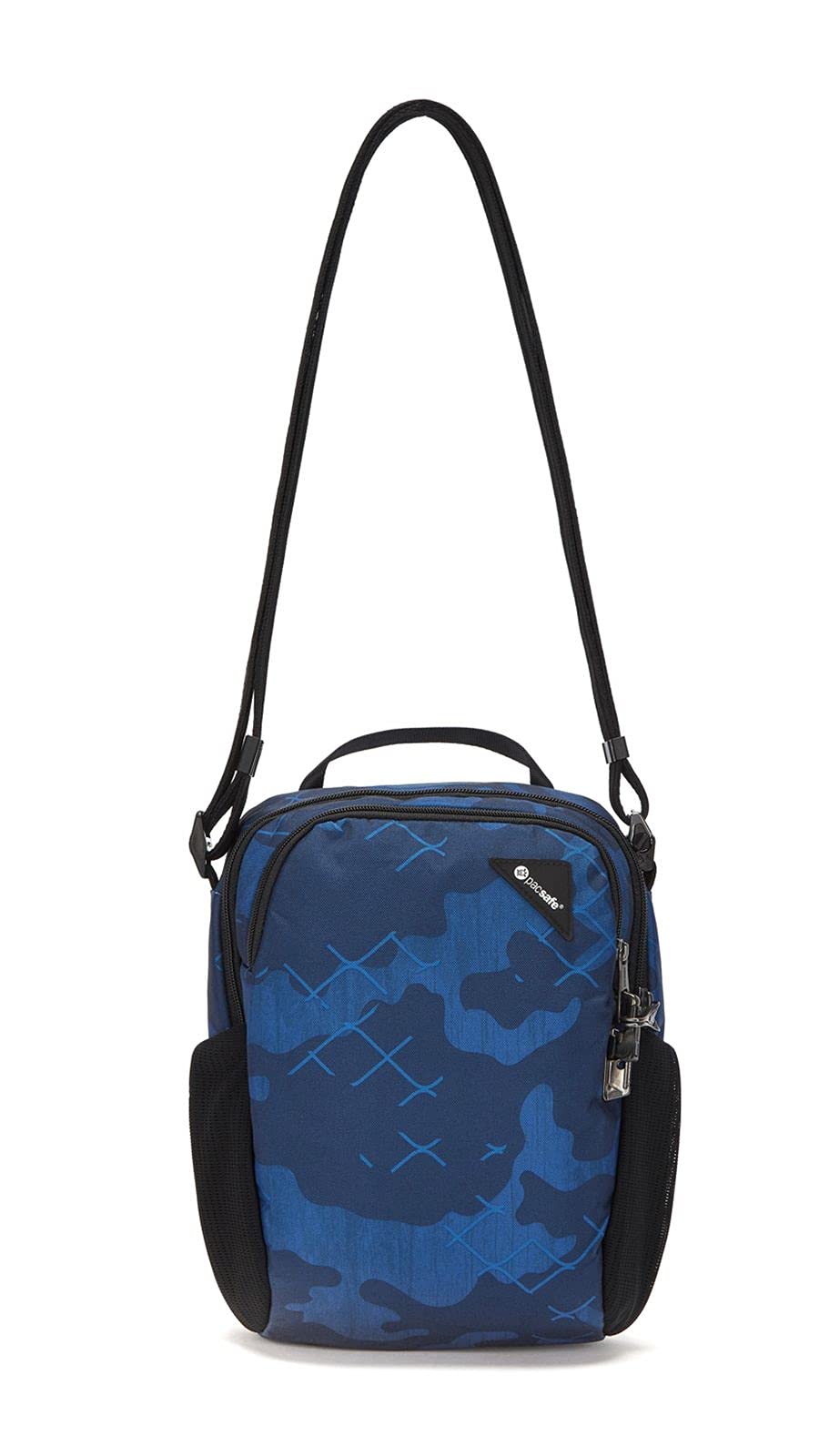 PacSafe Vibe 200 7.5 Liter Anti Theft Compact Travel Shoulder Bag-Fits 10.5 inch Tablet, Blue Camo