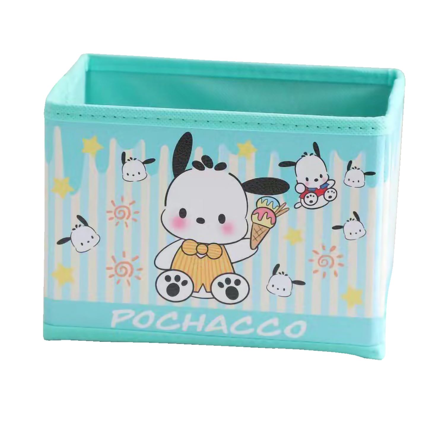 Bliqlriy Kawaii Collapsible Storage Bin, Cute Storage Box Foldable Baskets Office Desk Organizer Cute Room Decor