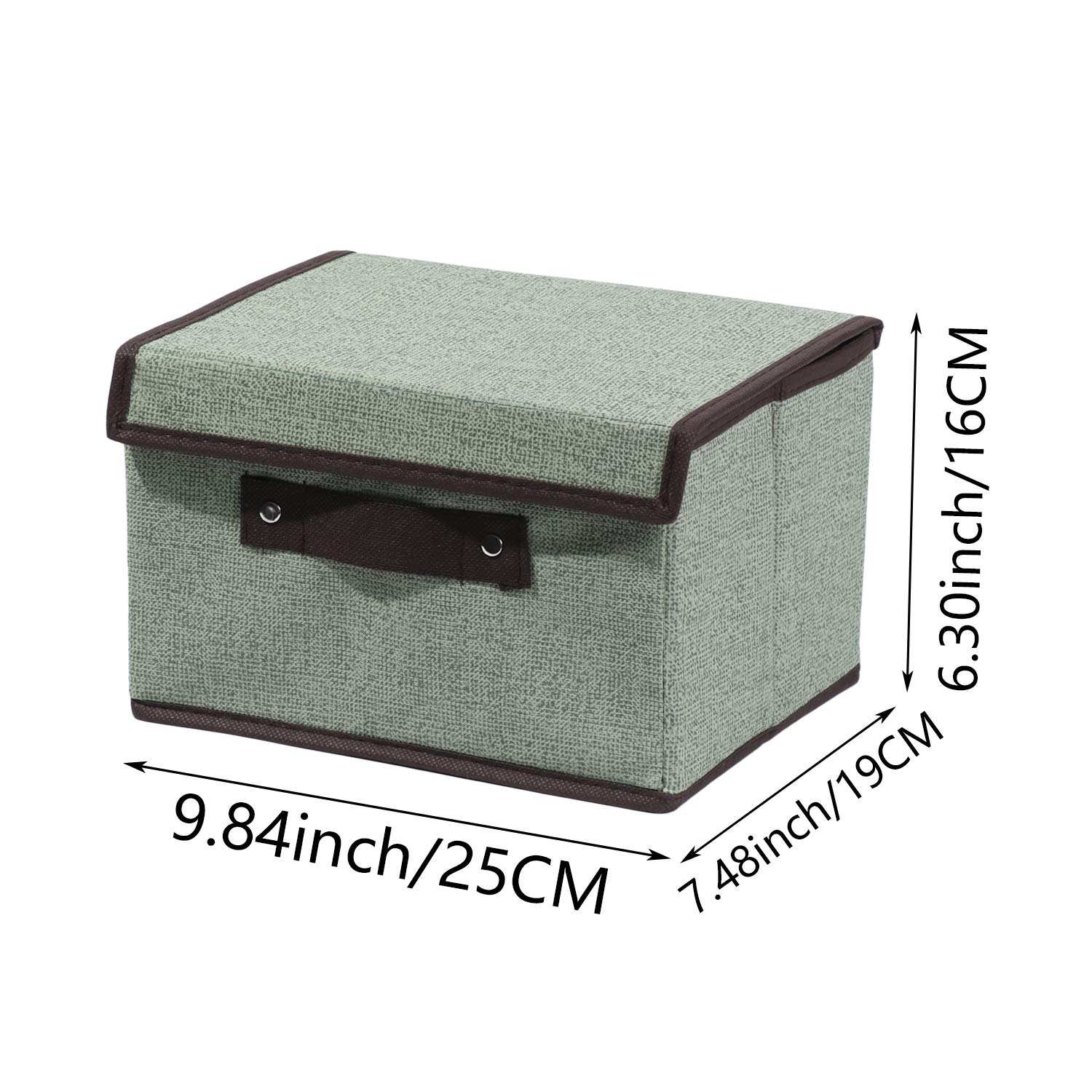 maxgoods Foldable Storage Bins with Lids and Handles, 4 Packs Cube Clothes Storage Bags Organizer Boxes for Closet Shelves Home Foldable Cloth Storage (Light Green, Small)