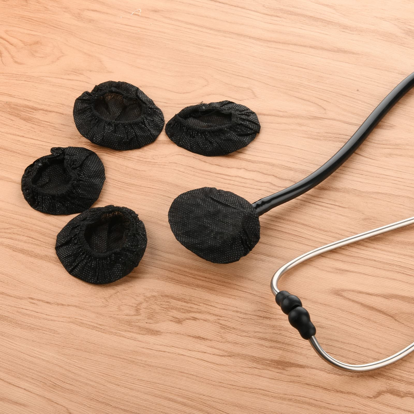 Beautyflier 100 PCS Disposable Stethoscope Covers, Non-Woven Stethoscope Head Covers for Doctor, Nurses, Health Care Workers (Black)