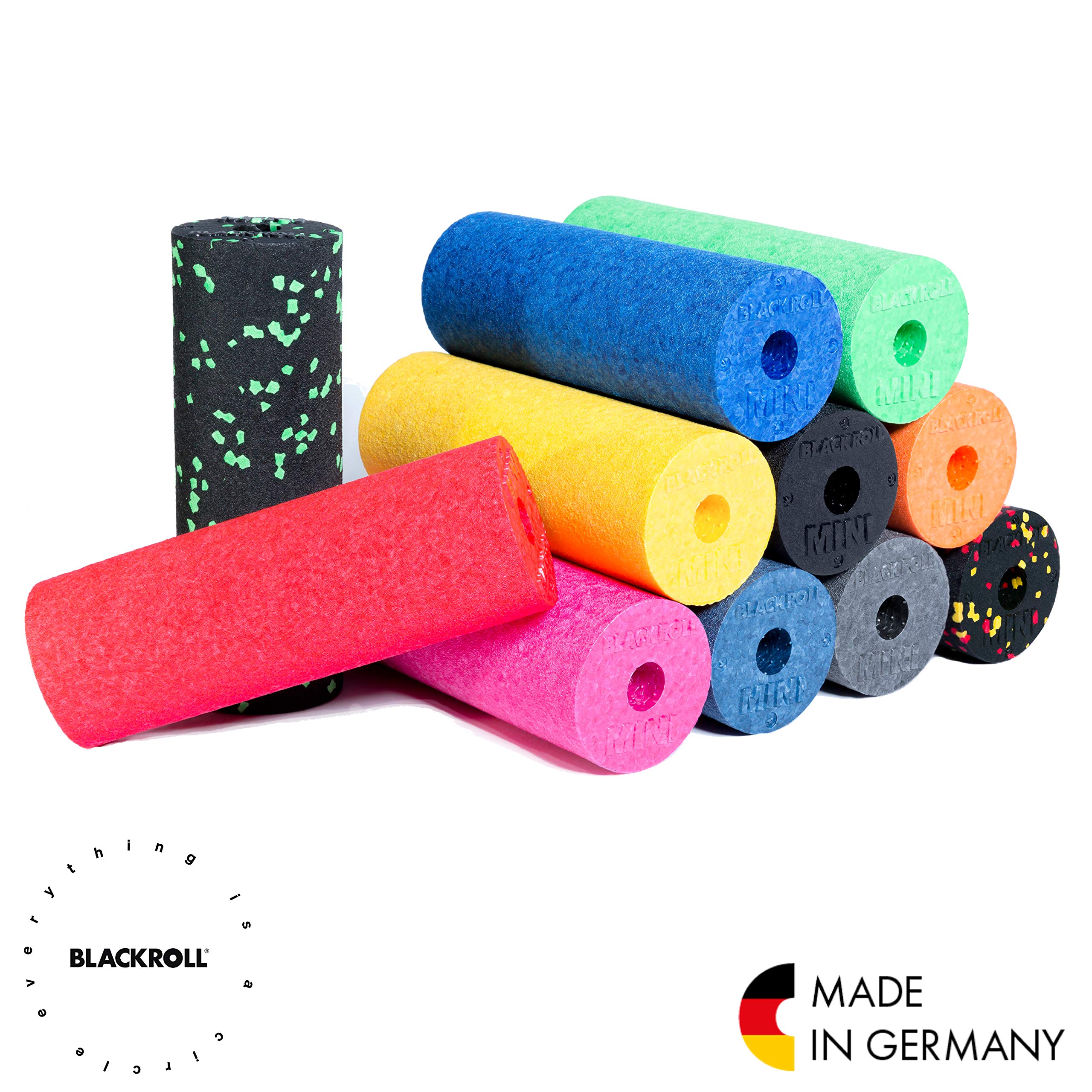 BLACKROLL - Mini Foam Roller, Massage Tool for Feet, Hands, and Arms, Ideal for Travel Size and Targeted Myofascial Release, for Exercise, Massage, and Muscle Recovery, 6" x 2", Black