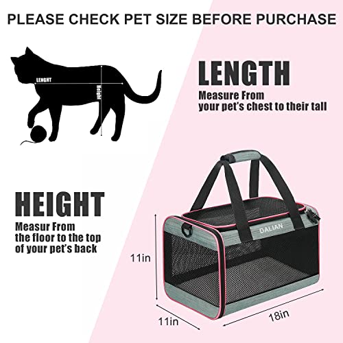 DALIAN Dog Soft-Sided Carriers, Airline Approved Pet Carrier for Travel, Maximum Pet Weight 18 Pounds