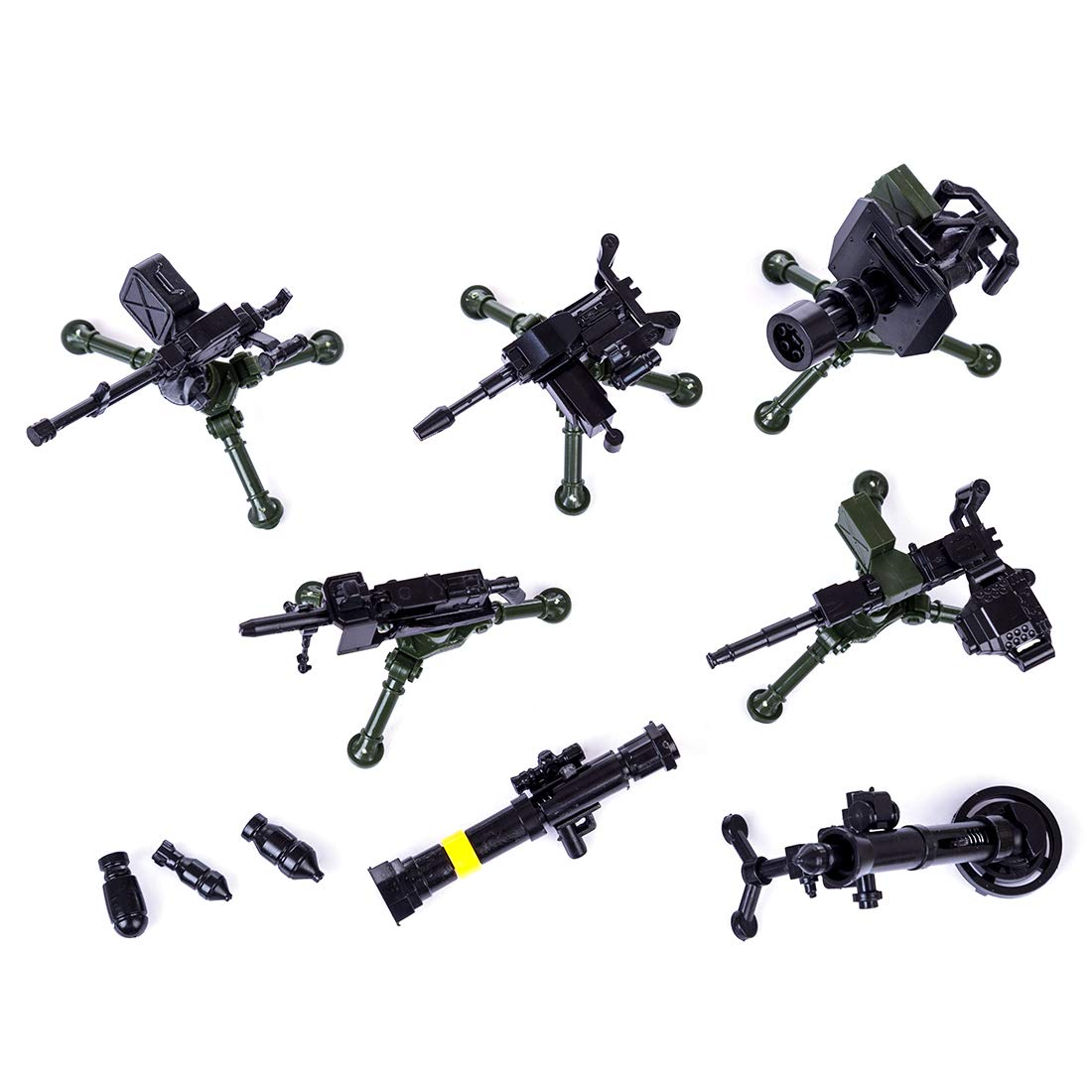 Lingxuinfo 192Pcs Military Army Weapons Toy Weapon Accessories for Brick Figures Army Weapons Sandbag Bricks Building Blocks Toy Compatible with Major Brand
