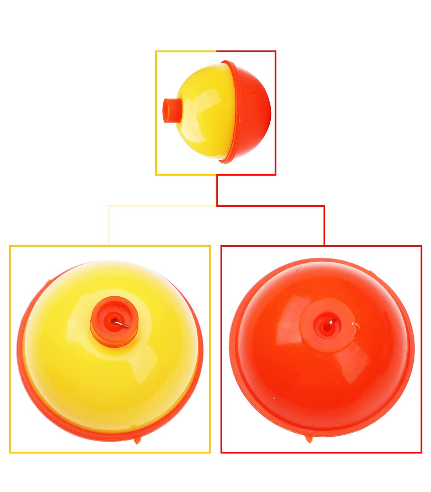 Bobbers for Fishing Adjustable Floats Bulk Round Fixed Bobber Assortment 1.5' 1.25' 1' Large Little Yellow and Orange Fishing Gear Tackle