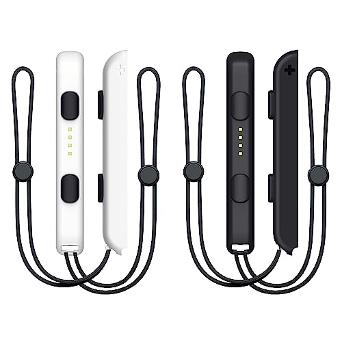 Joycon Wrist Straps for Switch, Replacement for Joy Con Strap 4 Pack, Adjustable Switch Joycon Wrist Strap(Black and White)
