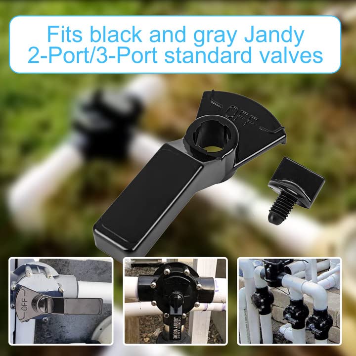 ChangTa Never Lube Valve Handle R0487200/7433 and Knob 4603/R0486900 Replacement Kit Fits Zodiac Jandy 2-Port/3-Port NeverLube Valve Handles 4733, R0487200, 1301 - Black(2 Pack)