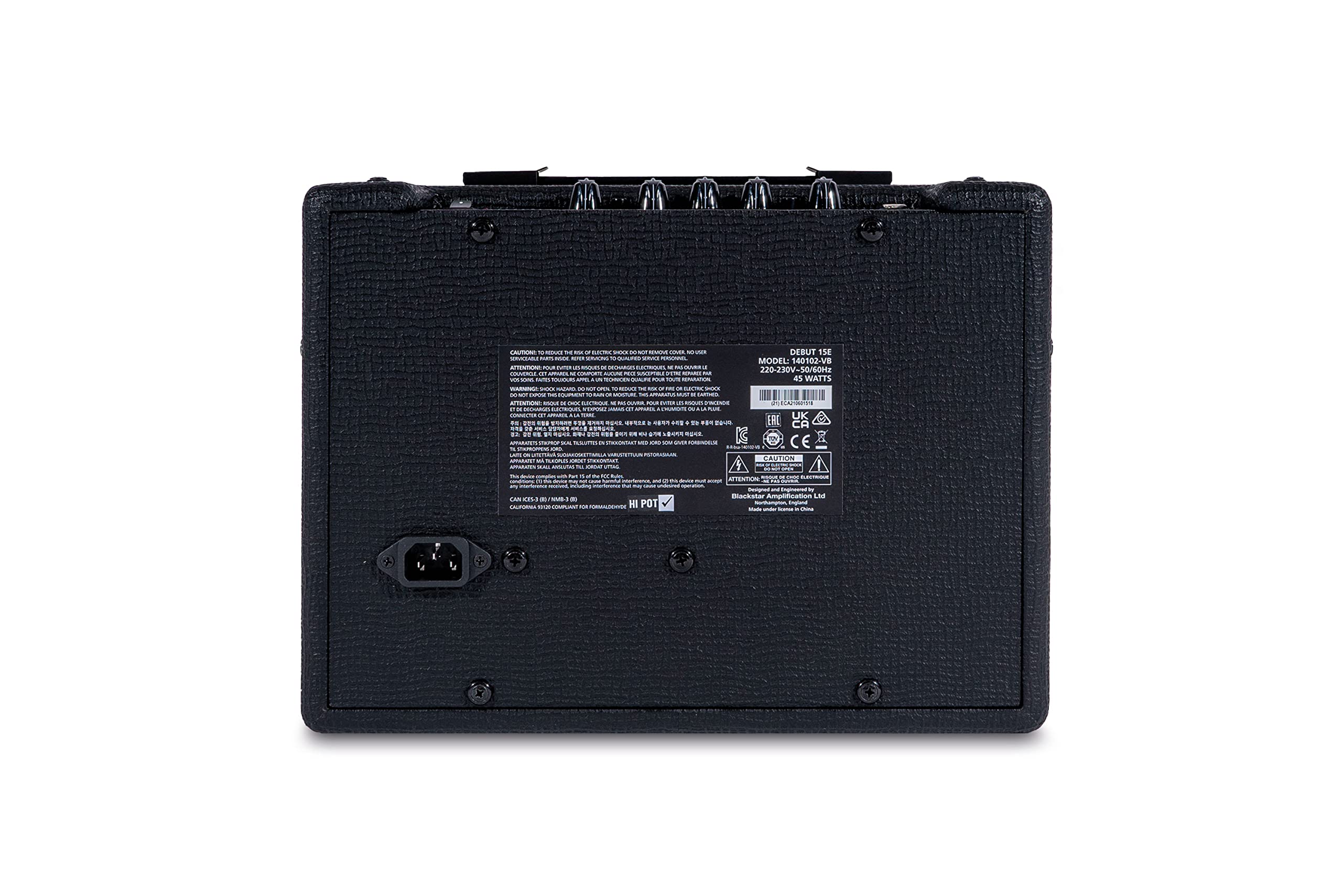 Blackstar Debut 15E Beginners Practice Electric Guitar Amplifier Combo with Delay Effect 15 Watt Headphone Input/Line in MP3 Playback (Black)