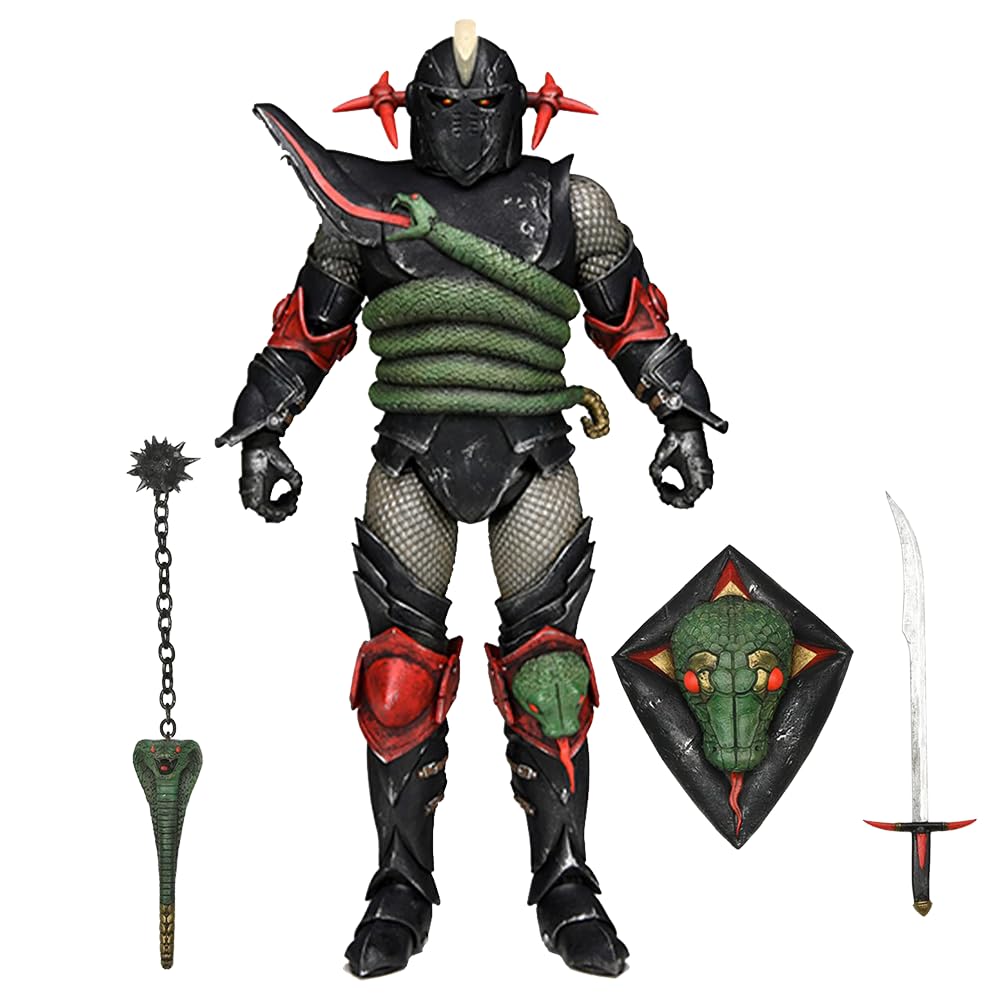 NECA Dungeons and Dragons Ultimate Grimsword 7-Inch Scale Action Figure with Sword, Snake Mace, Snake Shield, and Interchangeable Hands