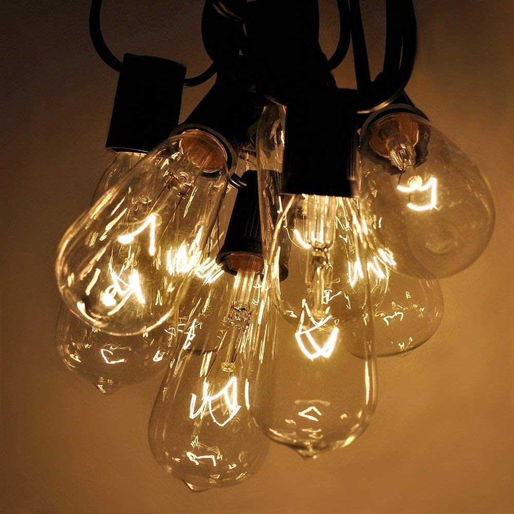 GOOTHY ST40 Edison Replacement Bulbs, 7 Watt E17 Intermediate Screw Base Clear Edison Light Bulbs ST40 Replacement Bulbs for Outdoor String Lights, C9 Incandescent Light Bulbs, Warm White-10 Pack