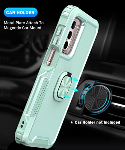 Moto G Stylus 2022 Case, UZER Three Layer Ring Style 360 Rotating Hybrid Armor Hard PC & Soft Silicone Shockproof Anti Slip Full-Body Defender Protective Case for Motorola Moto G Stylus (5G/4G) 2022