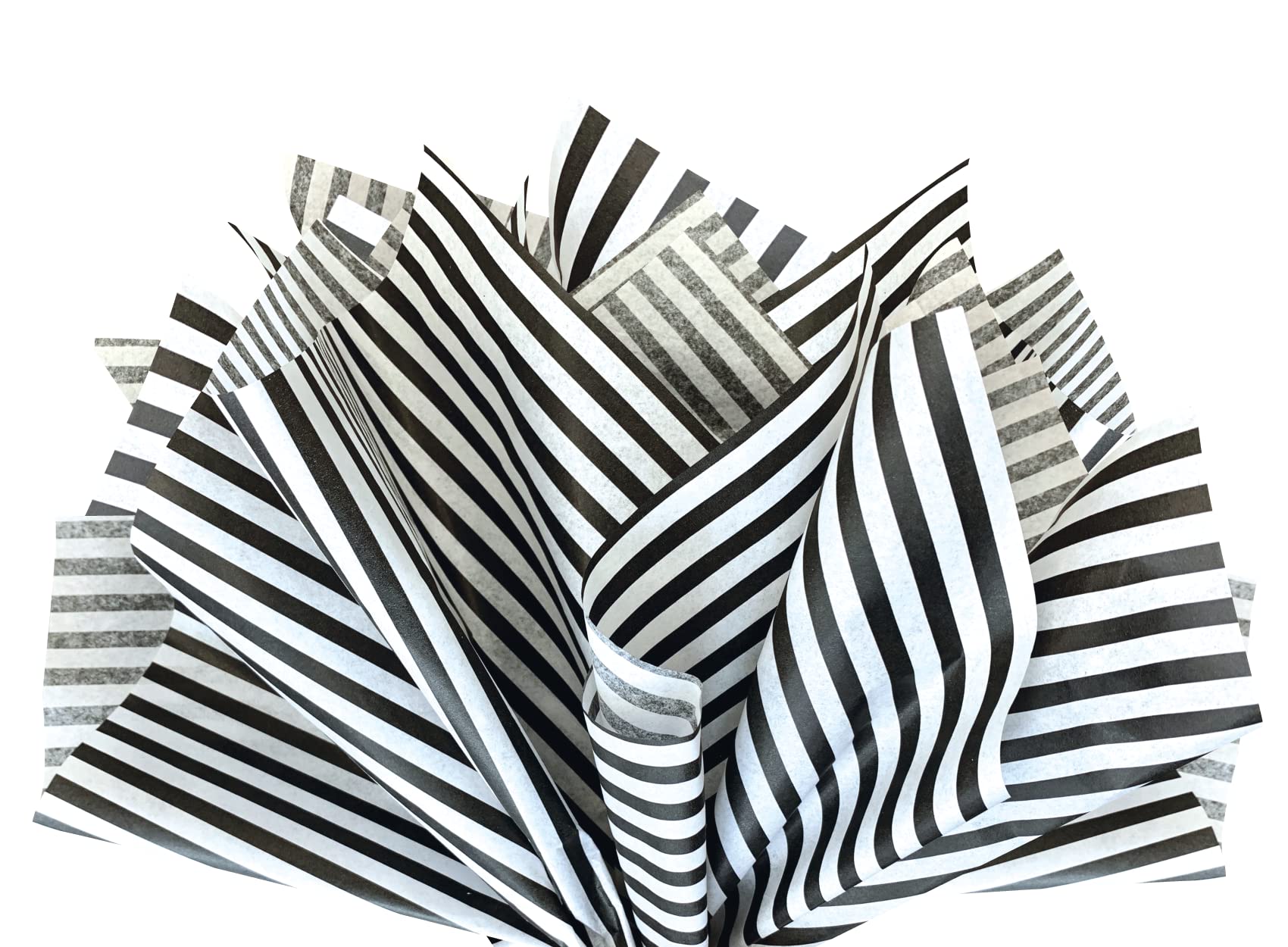 Flexicore Packaging Black Pin Stripe Print Gift Wrap Tissue Paper Size: 15 Inch X 20 Inch | Count: 10 Sheets | Color: Black Pin Stripe