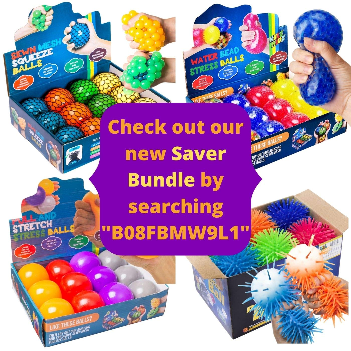 Quality & Durable Mesh Squishy Balls with Exclusive Sewn Mesh! (Multi, 12 Pack)