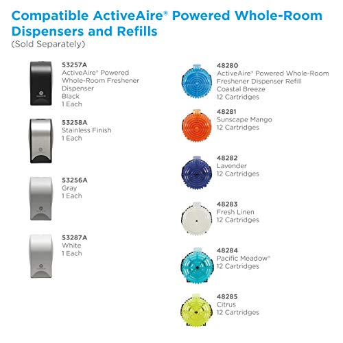 Georgia-Pacific ActiveAire Powered Whole-Room Freshener Dispenser Refill by GP PRO (Georgia-Pacific); Coastal Breeze; 48280; 12 Cartridges Per Case