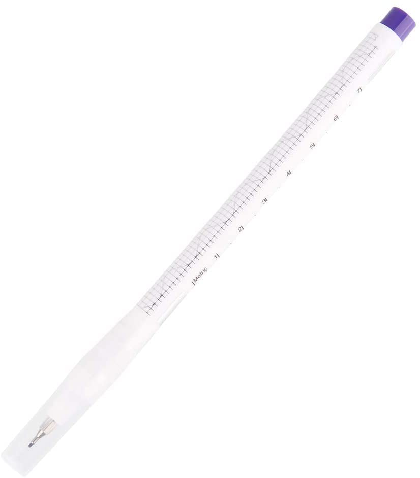 Beauty7 Tattoo Skin Markers Pen Piercing Eyebrow Tattoo Pen Surgical Tip 0.5mm/1mm Body Art Scribe Marking Tool with Ruler (1 Pack)