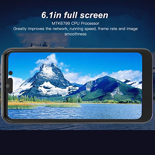 IP14 Pro Smartphone, 6.1in 4GB RAM 32GB ROM Unlocked Smartphone Ultrathin Face Recognition Dual Card Dual Standby Cellphone, Great Gifts for Parents (Black)