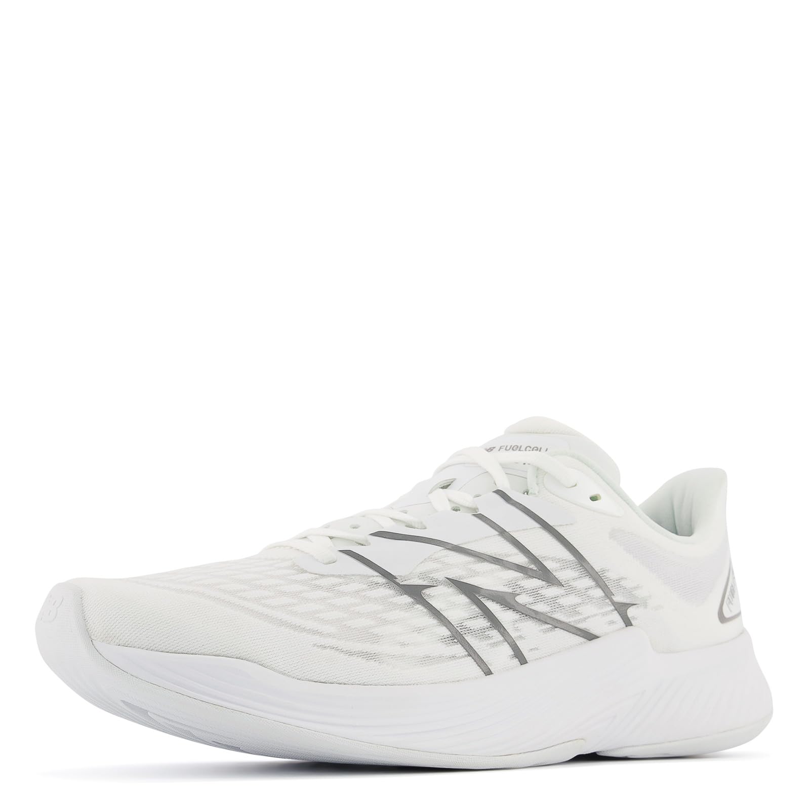 New Balance Men's FuelCell Prism V2 Running Shoe, White/Dark Silver Metallic/Black Metallic, 11 Wide