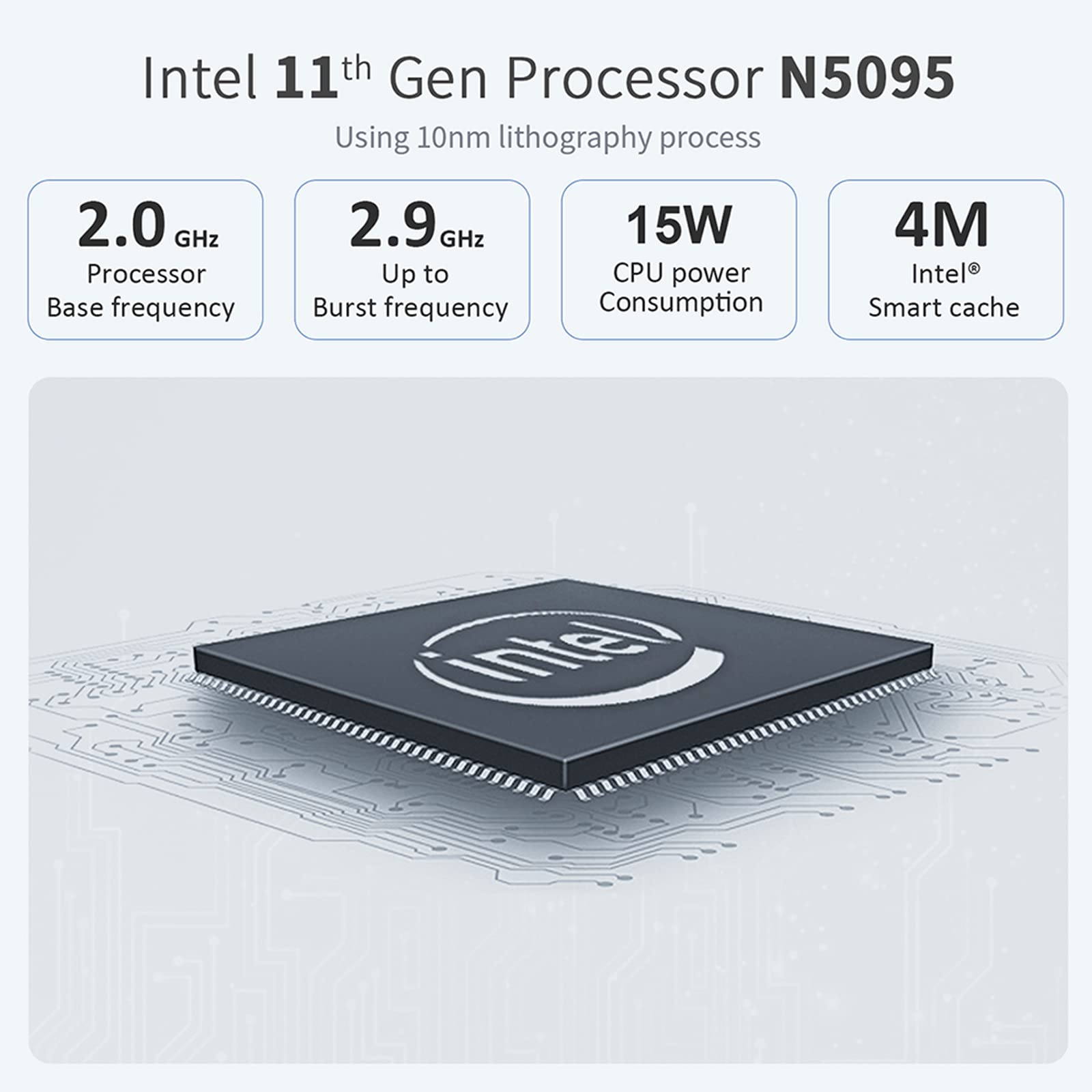 Beelink U59 Mini Pc W11 Pro, 8GB DDR4 256GB SSD Intel 11th Generation Processors 4C 4T Up to 2.9Ghz,36W Mini Computers 2*HDMI/typc 3.0 4K@60Hz Three Output Gigabit Ethernet