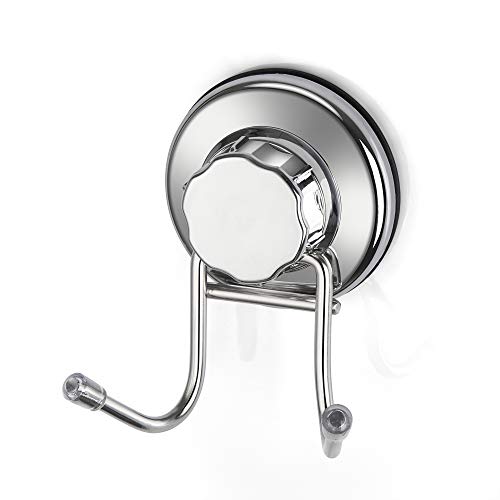 iPEGTOP 6 Pack Strong Suction Cup Hooks Damage Free Stainless Steel Hook for Towel, Robe, Loofah, Bags, Coat, Kitchen Tools and Bathroom Accessories
