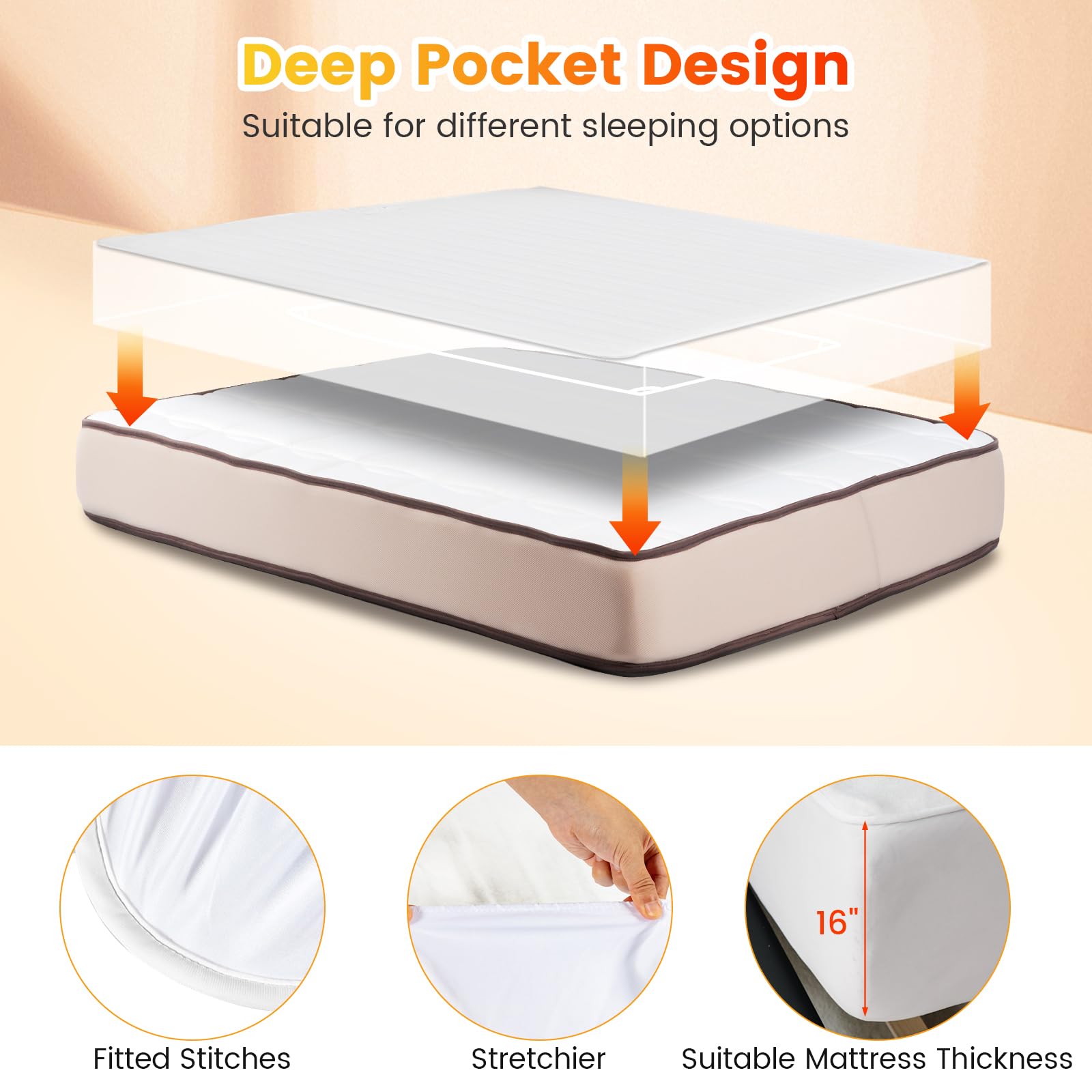 GORELAX Heated Mattress Pad Twin Size, Electric Mattress Pad Cover w/ 8 Heating Settings,4 Auto Shut Off Settings & Single Control, Bed Warmer Heater w/Deep Pocket, Machine Washable, ETL certificated