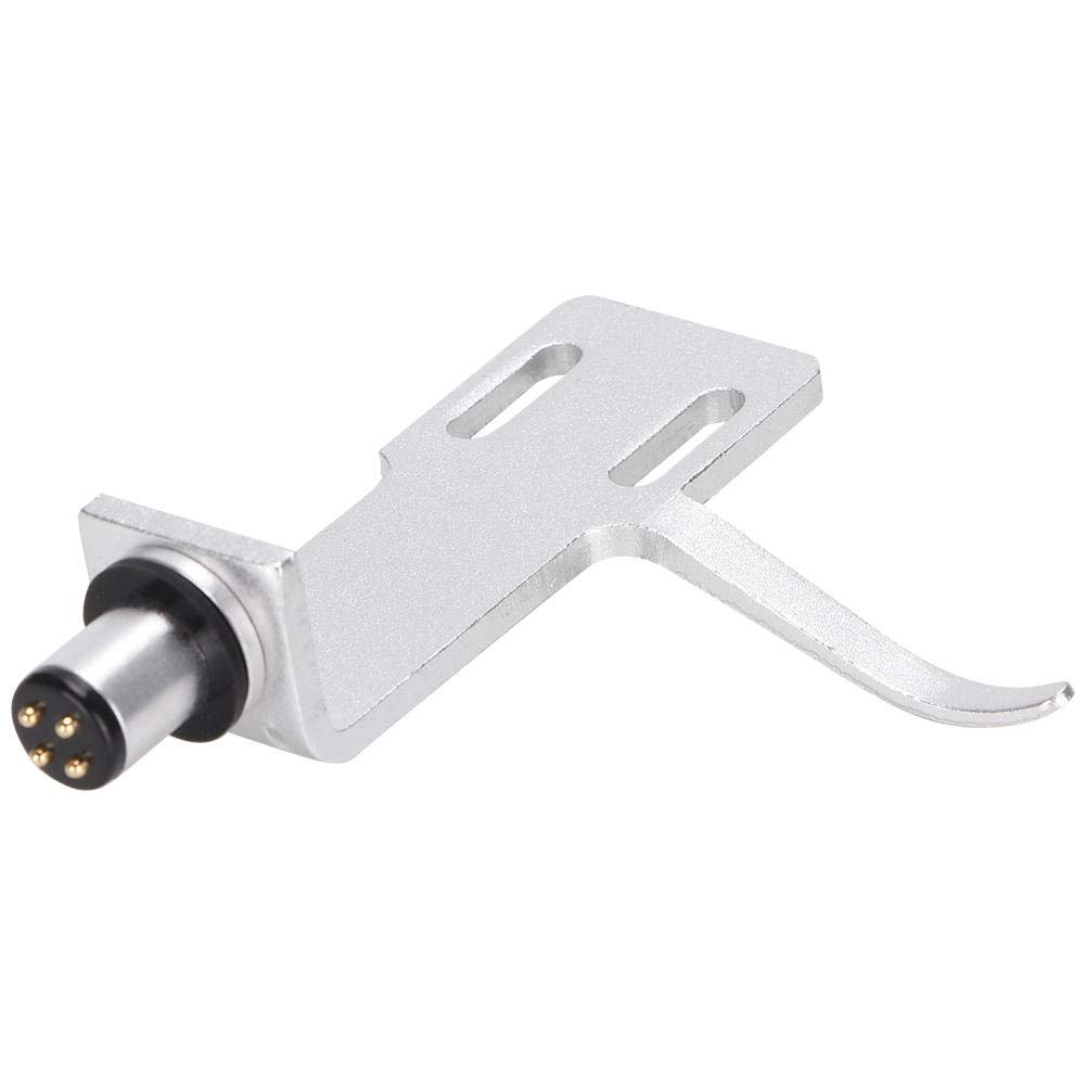 Phono Headshell, High-end Turntable Phonograph Player Cartridge Record Player Mount Kit Includes 4 Cables and 2 Pairs of Screws,Aluminum Alloy(Silver)
