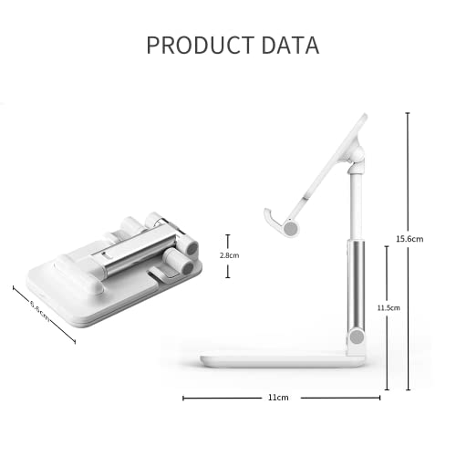 ChashenHa-Cell Phone Stand，Desktop Phone Stand ，Portable Folding Phone Stand, Foldable and Angle-Adjustable Height-elevating Holder, Suitable for All Smartphones and iPhones，（White）-2