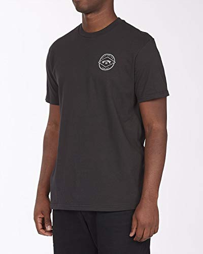 Billabong Men's Short Sleeve Premium Logo Graphic Tee T-Shirt, Black Rotor Arch, M