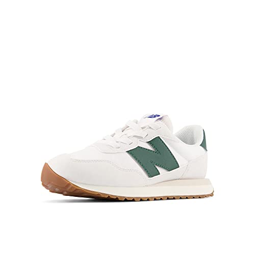 New Balance Kids 237 Bungee Sneaker, NIMBUS CLOUD/NIGHTWATCH GREEN, 8.5 M Toddler (1-4 Years)