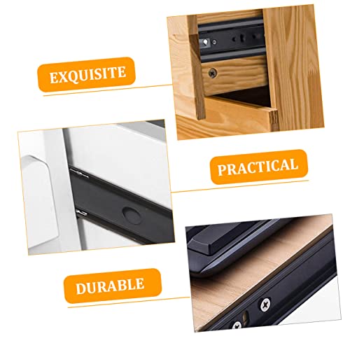 DOITOOL 2 Pairs Keyboard Track Black Slides Black Drawer Vanity Trays Heavy Duty Drawer Slides Keyboard Drawer Under Desk Slide Keyboard Tray Under Desk Slide Drawer Track Keyboard Slide