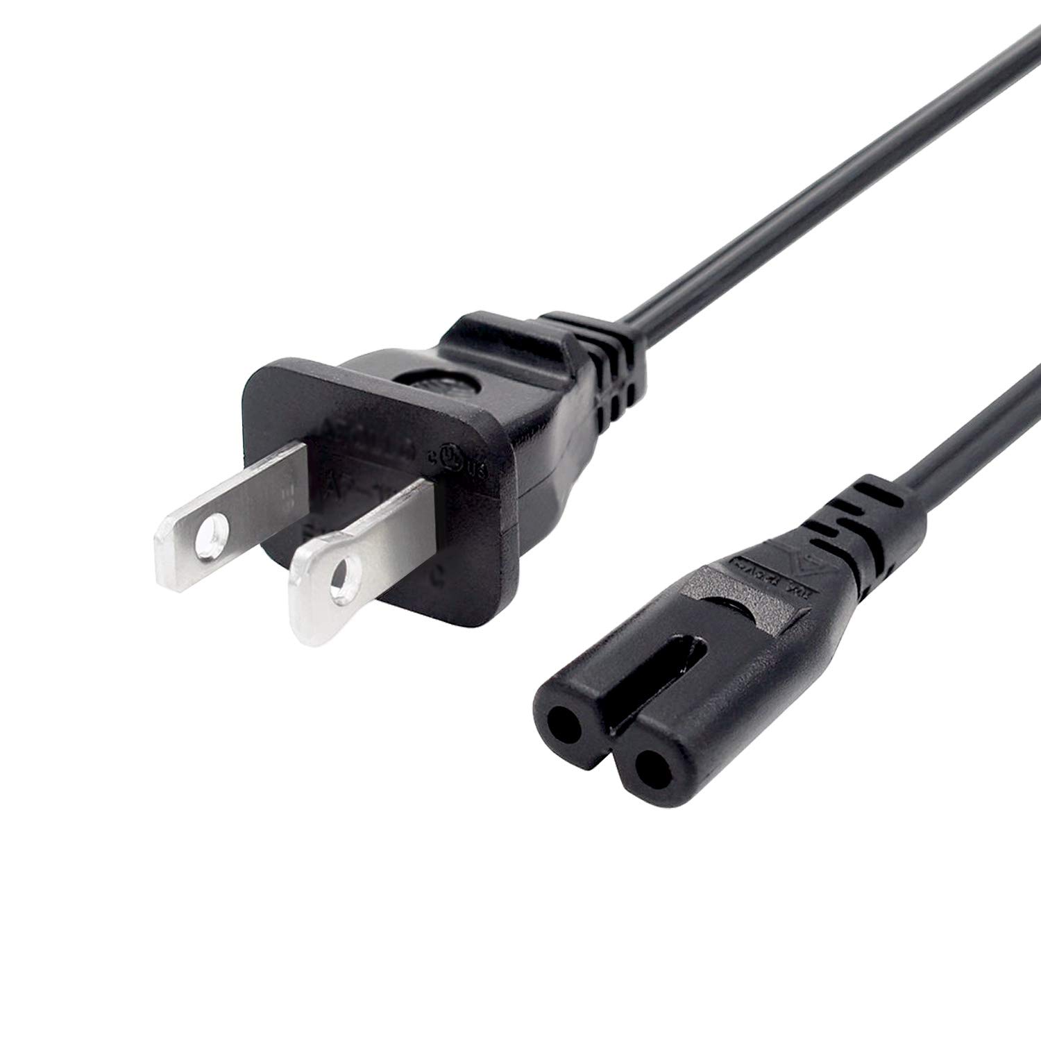 Power Cord for Xbox One 1 S 500G 1TB 8Ft 2 Prong Power Cord Replacement AC Cable