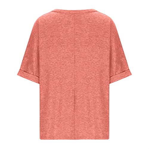 DASAYO Women Plus Size Tshirts Tops Crew Neck Solid Half Sleeve Shirt Tunic Comfy Casual Summer Plain Loose Blouse T Shirts