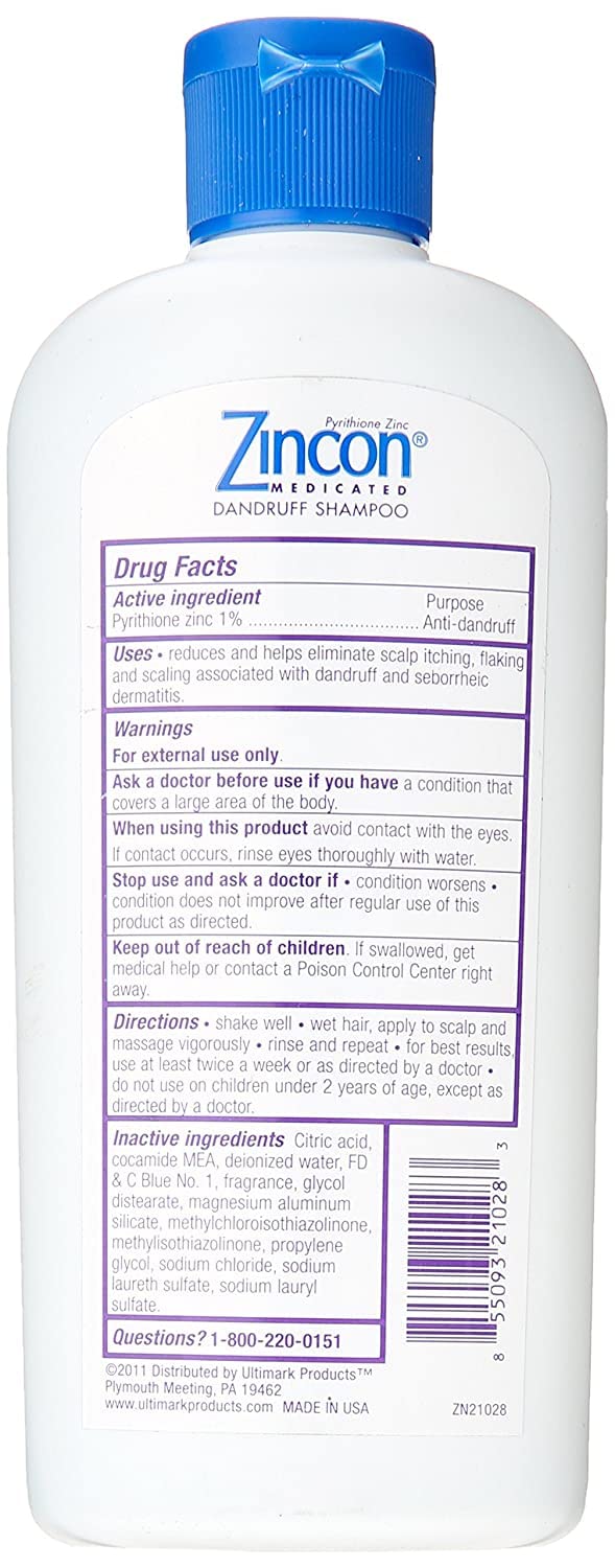 ZINCON SHAMPOO Size: 8 OZ (Pack of 2)