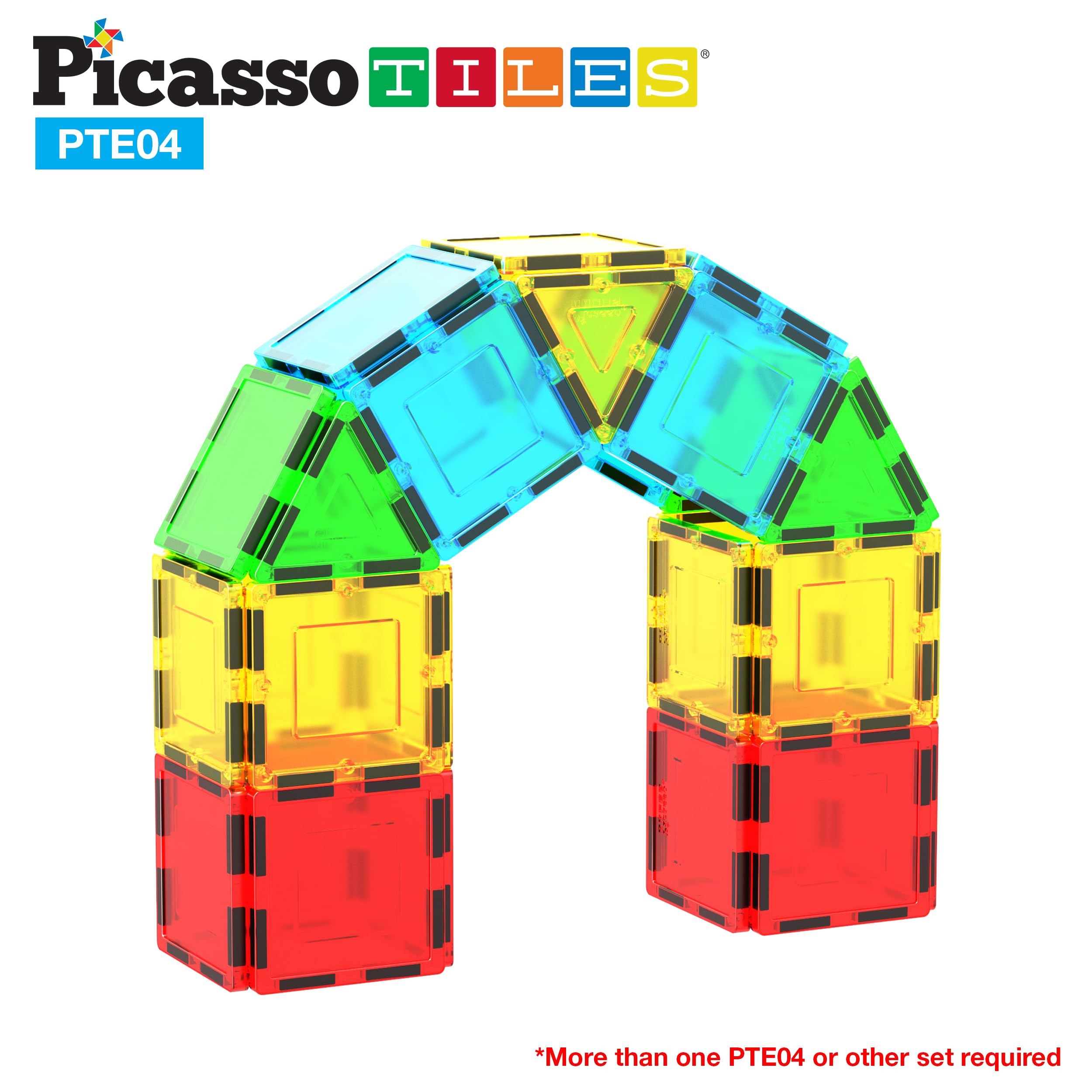 PicassoTiles Magnetic Building Block Set Magnet Tiles Construction Toy STEM Learning Kit Educational Playboards Pretend Play Stacking Blocks Child Brain Development