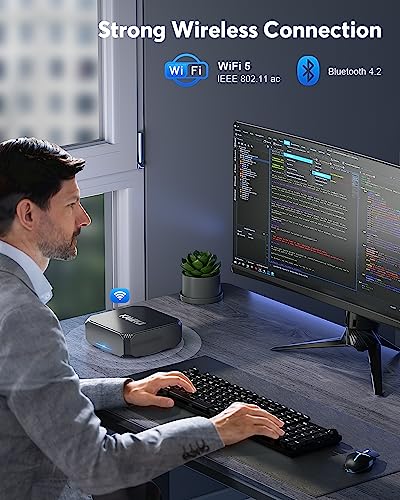KAMRUI AK2 Plus Mini PC, Intel 12th Gen Alder Lake- N100(up to 3.4GHz) Mini Tower Computer, 16GB DDR4 RAM 500GB SSD Mini Computer Windows 11 Support 4K HD/WiFi 5/BT4.2/Gigabit Ethernet for Home/Office