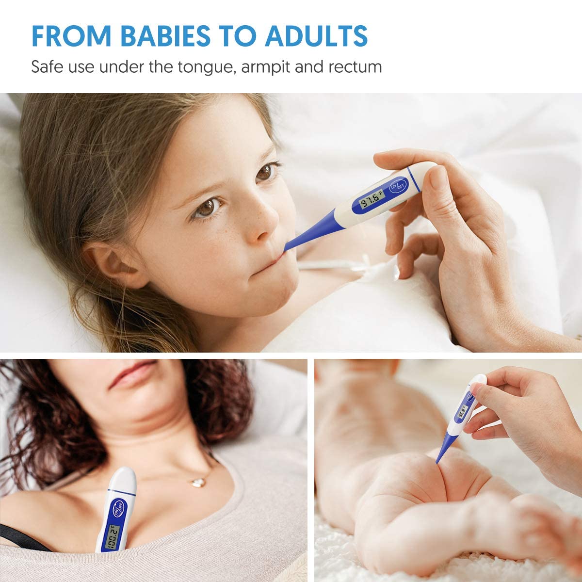 Bundle of Thermometer, Oral Thermometer for Adults, Thermometer for Fever