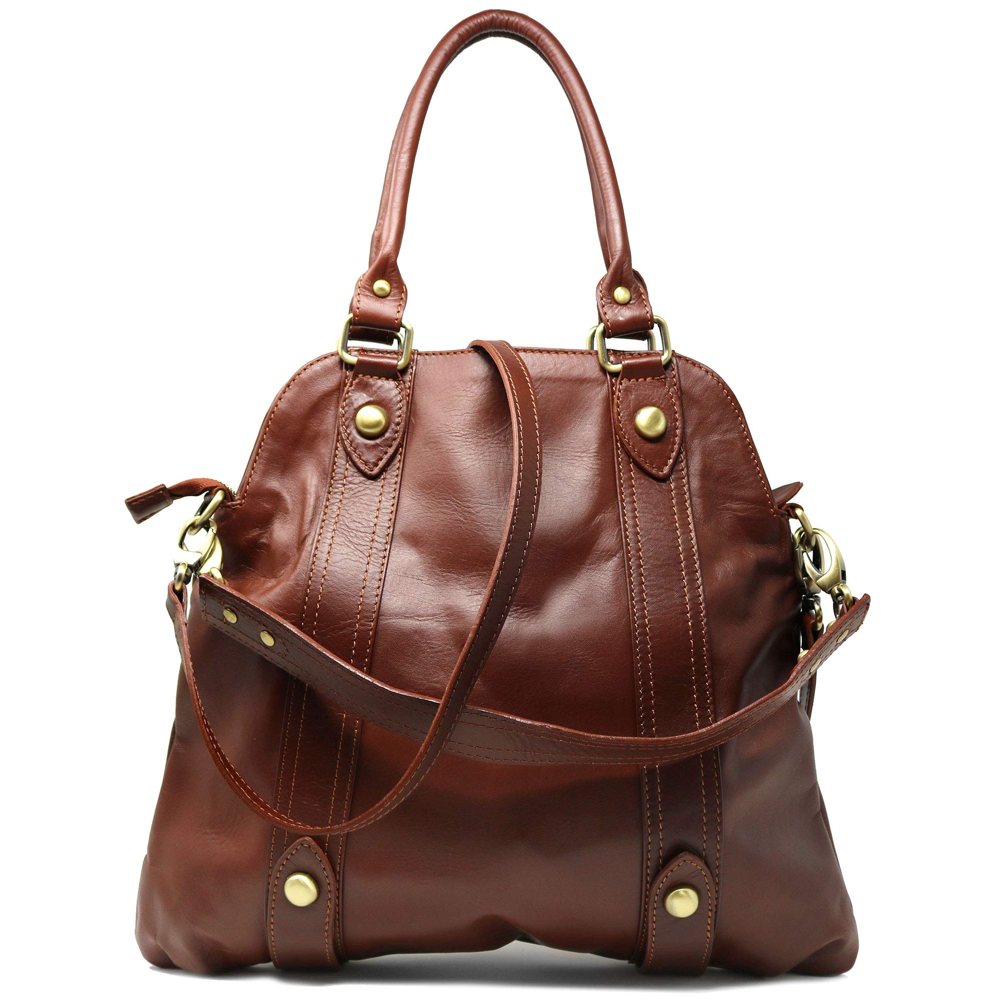 Floto Luggage Bolotana Handbag, Brown, Medium